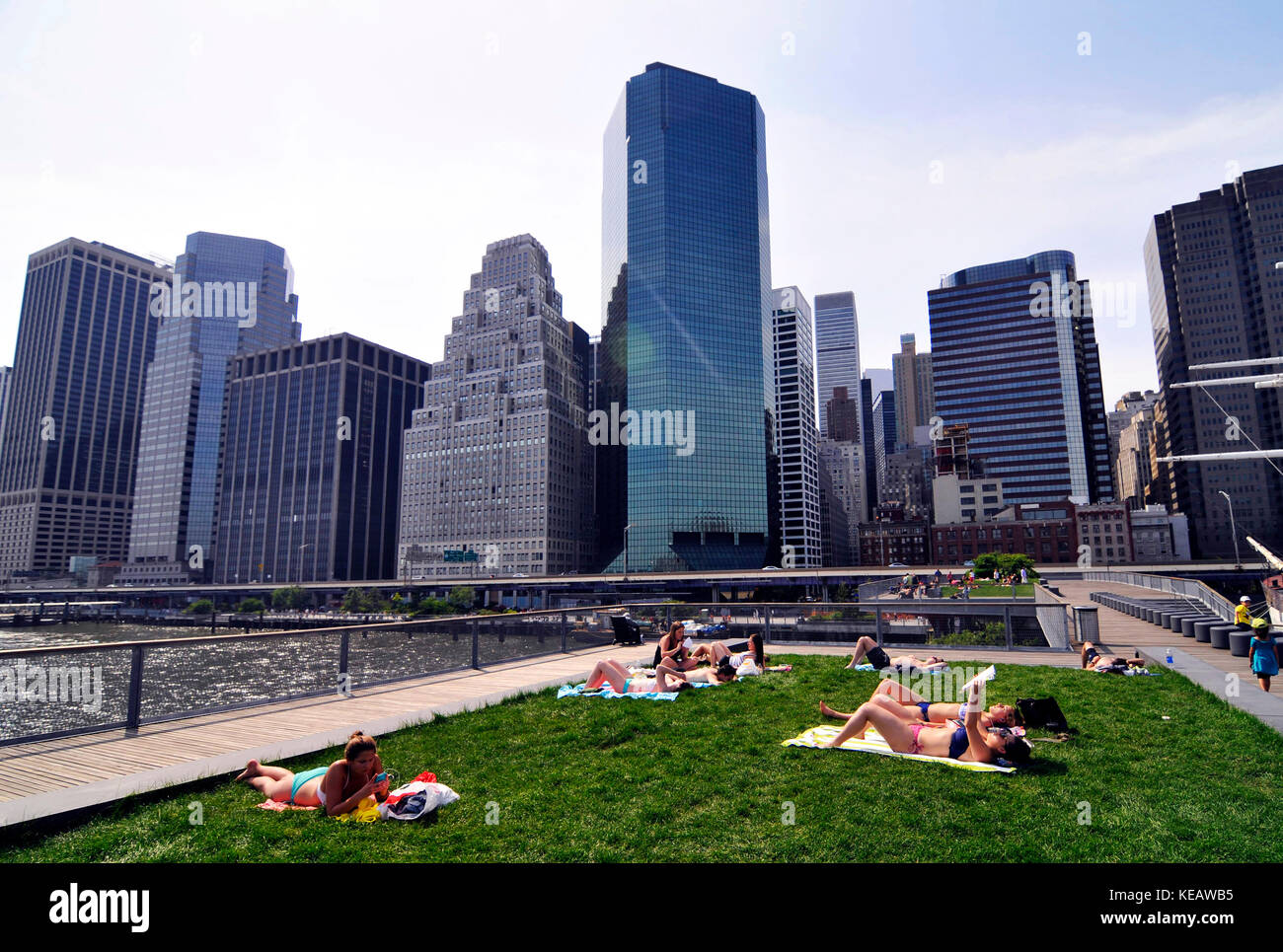 Sunbathing on pier hi-res stock photography and images - Alamy
