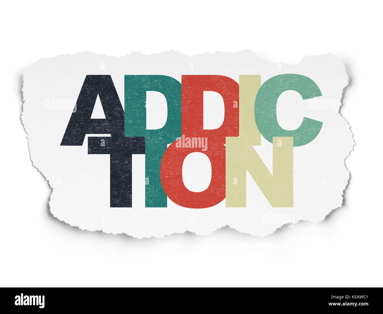 Health concept: Addiction on Torn Paper background Stock Photo - Alamy
