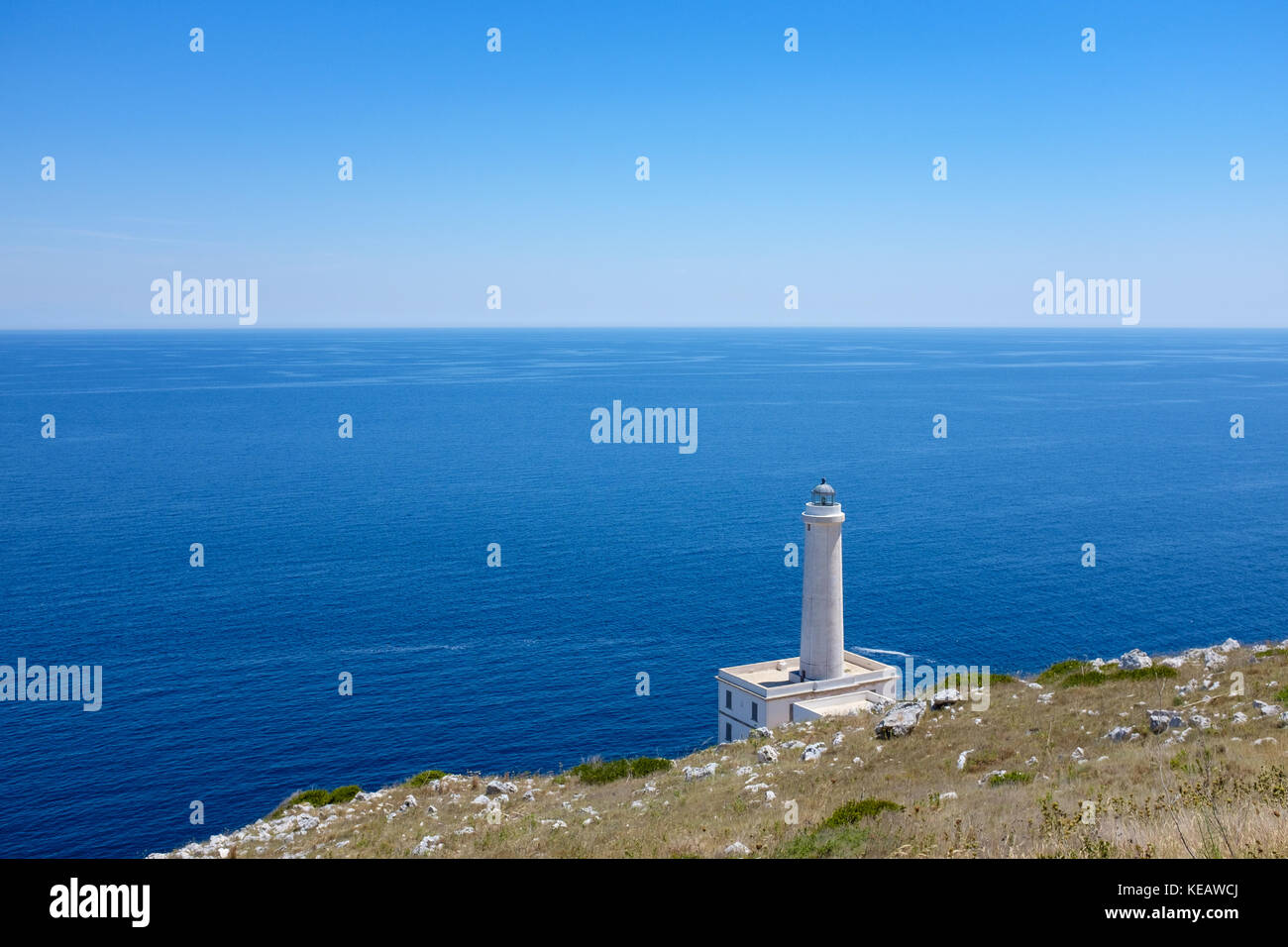 Easternmost Italian lighthouse in a summer day near Otranto Stock Photo ...