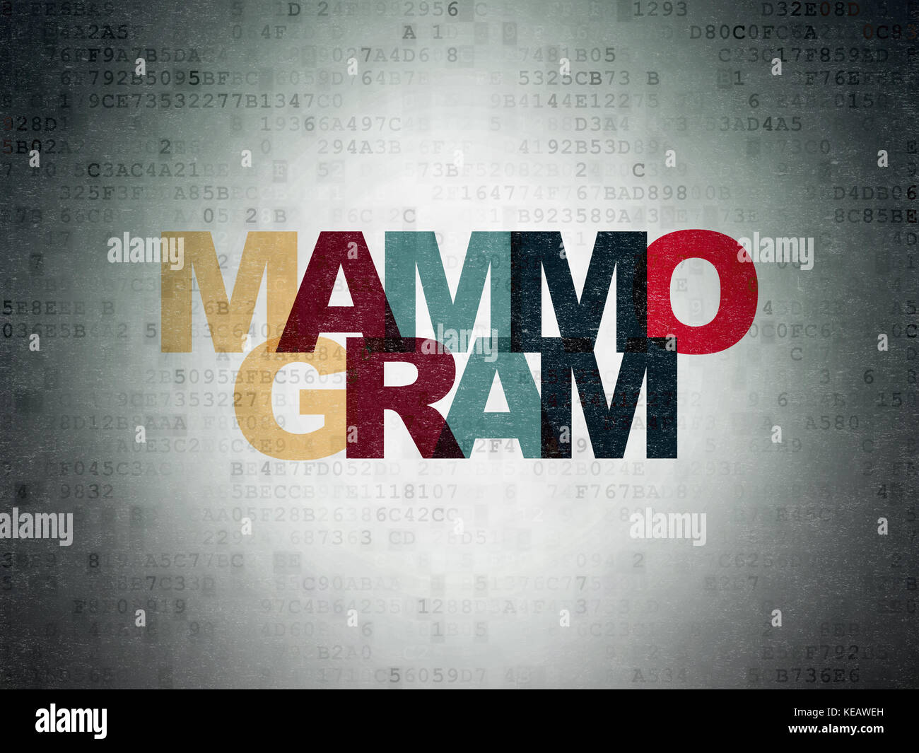 Medicine concept: Mammogram on Digital Data Paper background Stock ...