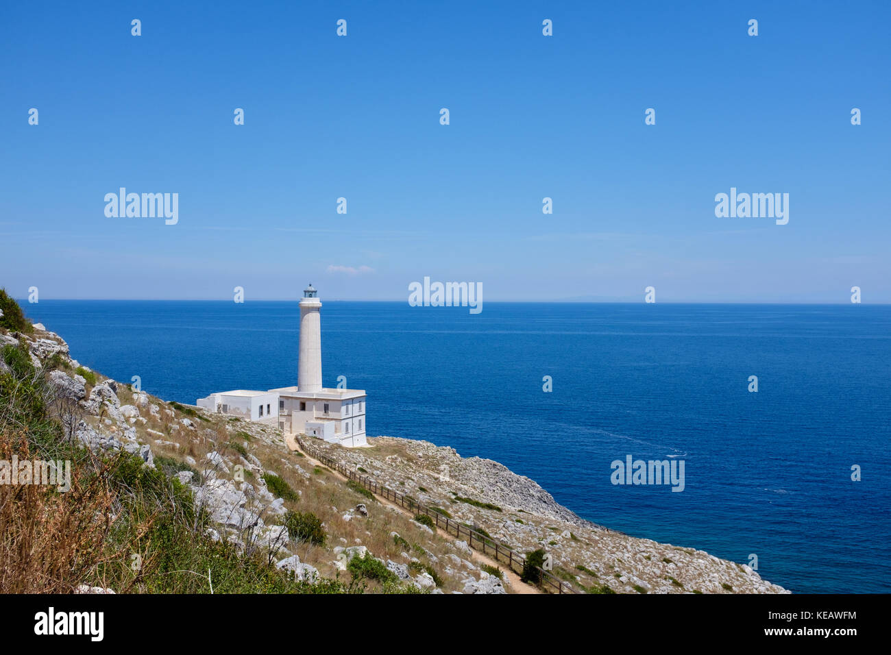 Easternmost Italian lighthouse in a summer day near Otranto Stock Photo ...