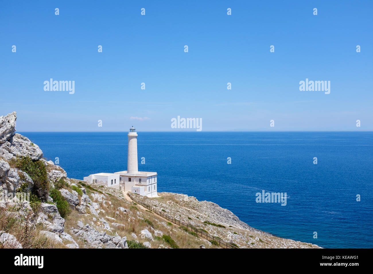 Easternmost Italian lighthouse in a summer day near Otranto Stock Photo ...