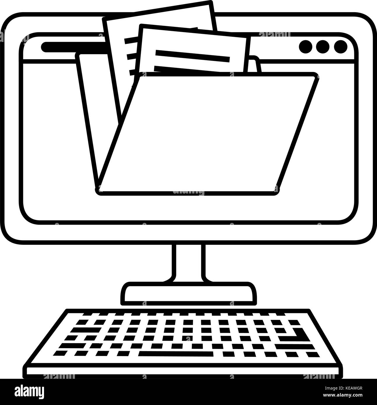 computer desktop with folder vector illustration design Stock Vector ...