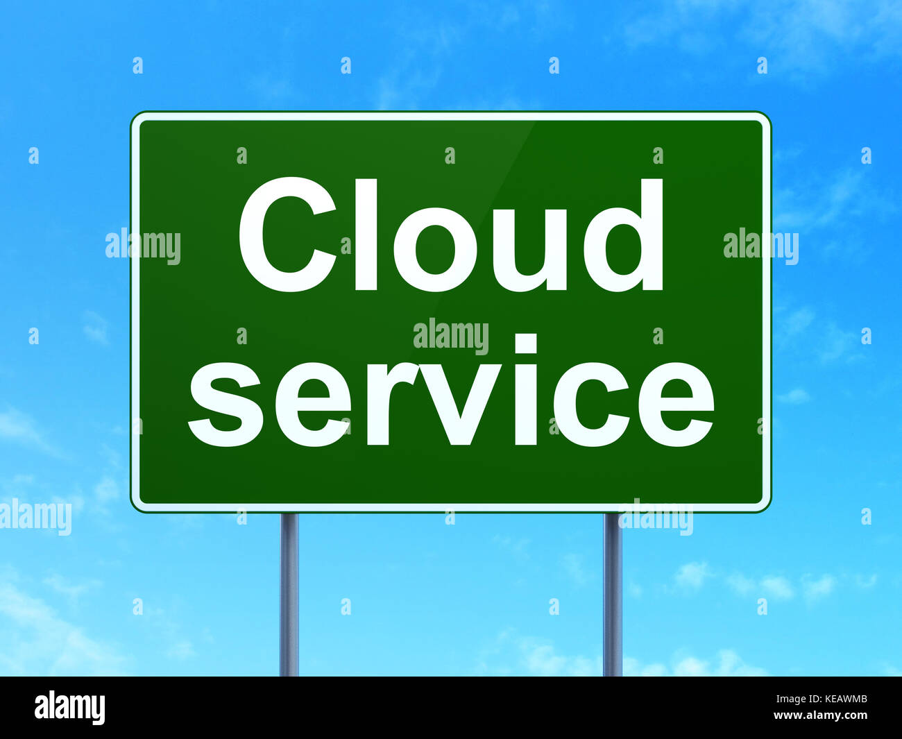 Cloud technology concept: Cloud Service on road sign background Stock ...