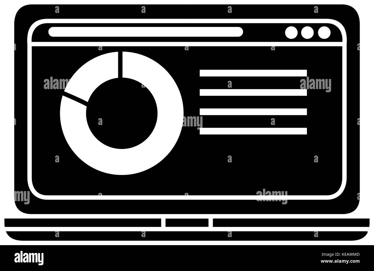 Desktop laptop graph illustration Black and White Stock Photos & Images ...