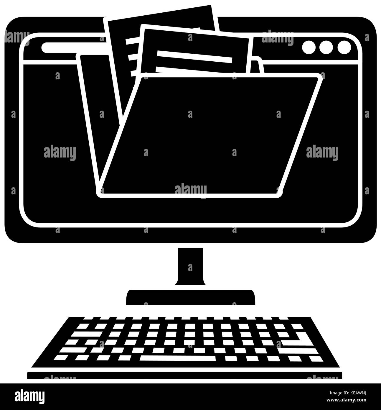 computer desktop with folder vector illustration design Stock Vector ...