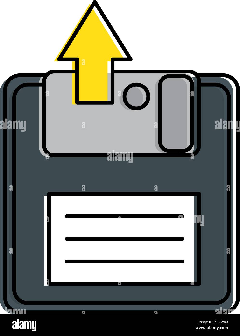 floppy disk with arrow upload vector illustration design Stock Vector ...