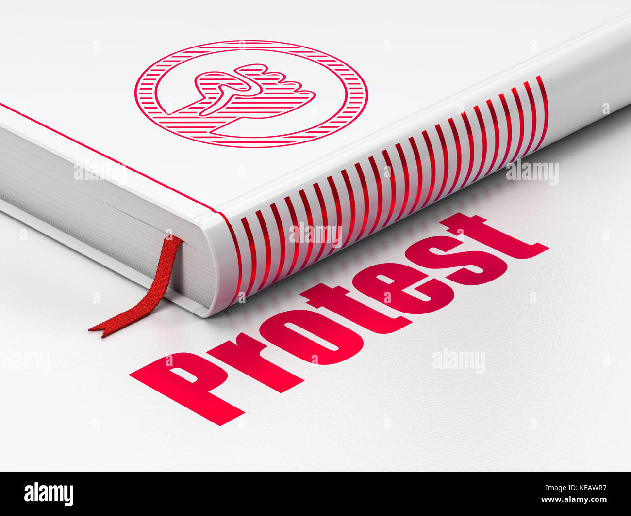 Politics concept: book Uprising, Protest on white background Stock ...