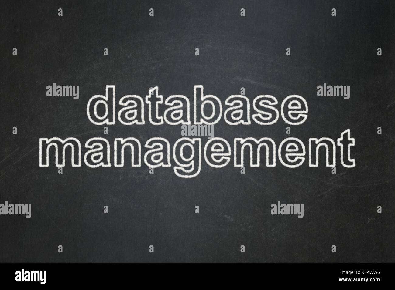 Programming concept: Database Management on chalkboard background Stock ...