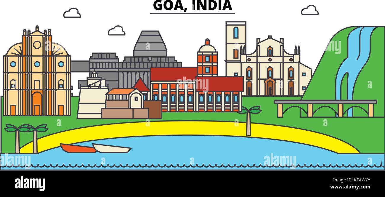 Goa, India, Hinduism. City skyline, architecture, buildings, streets ...