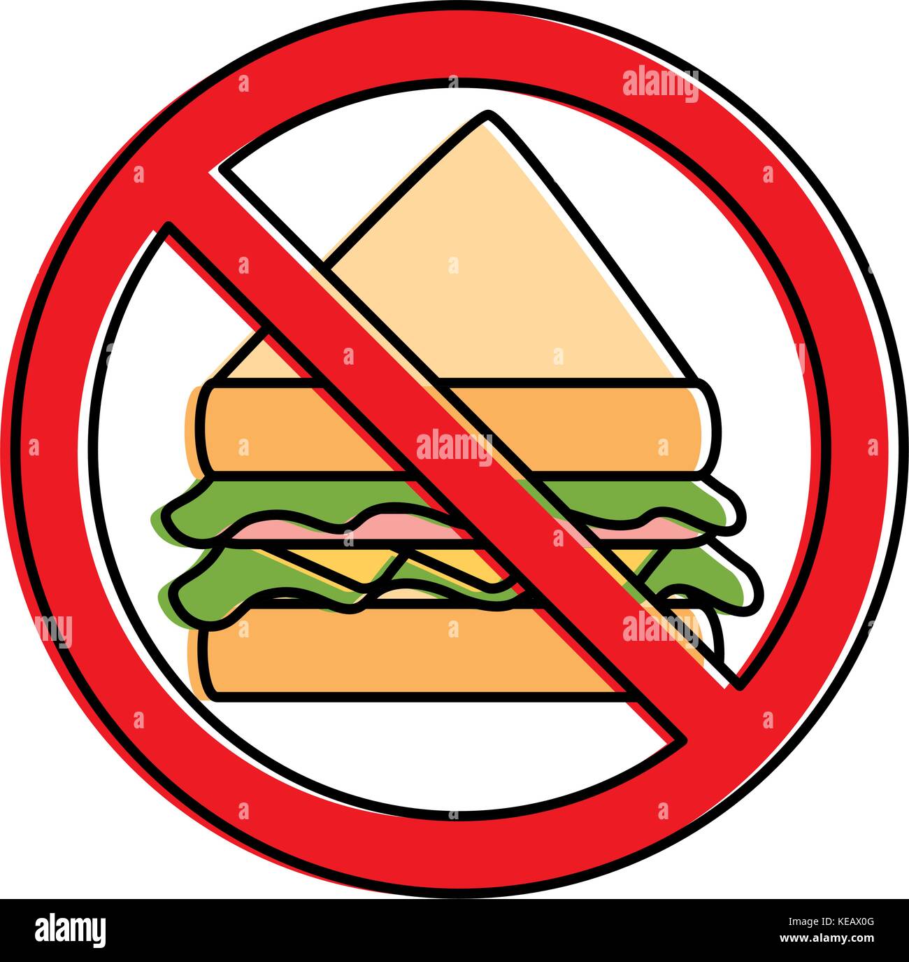 prohibited sandwich fast food icon vector illustration design Stock ...