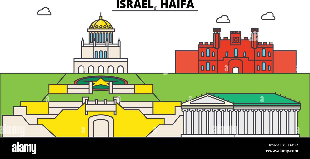 Israel, Haifa. City skyline, architecture, buildings, streets ...