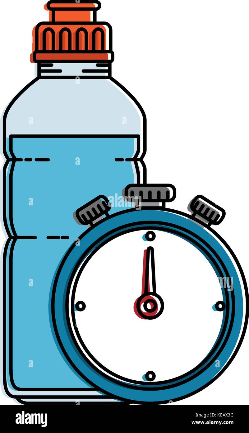 chronometer timer with bottle vector illustration design Stock Vector ...