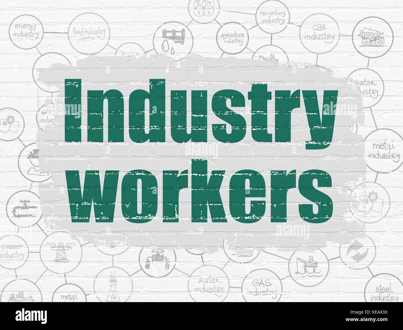 Industry concept: Industry Workers on wall background Stock Photo - Alamy