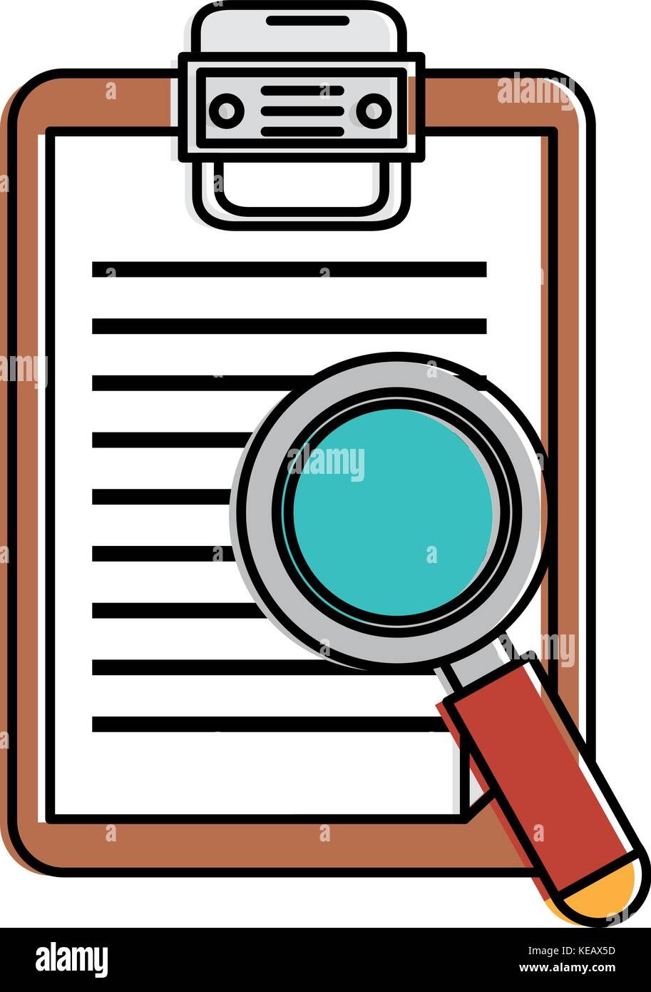 checklist clipboard with magnifying glass vector illustration design ...