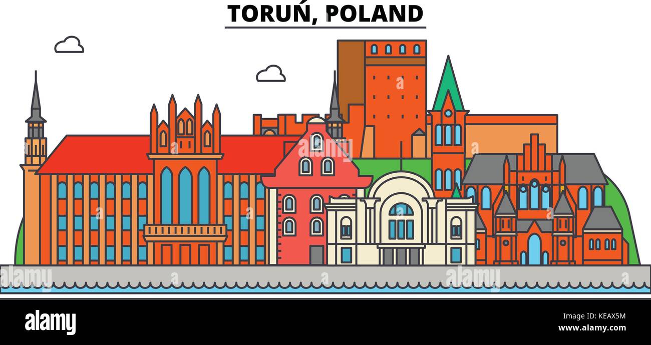 Poland, Torun. City skyline, architecture, buildings, streets ...