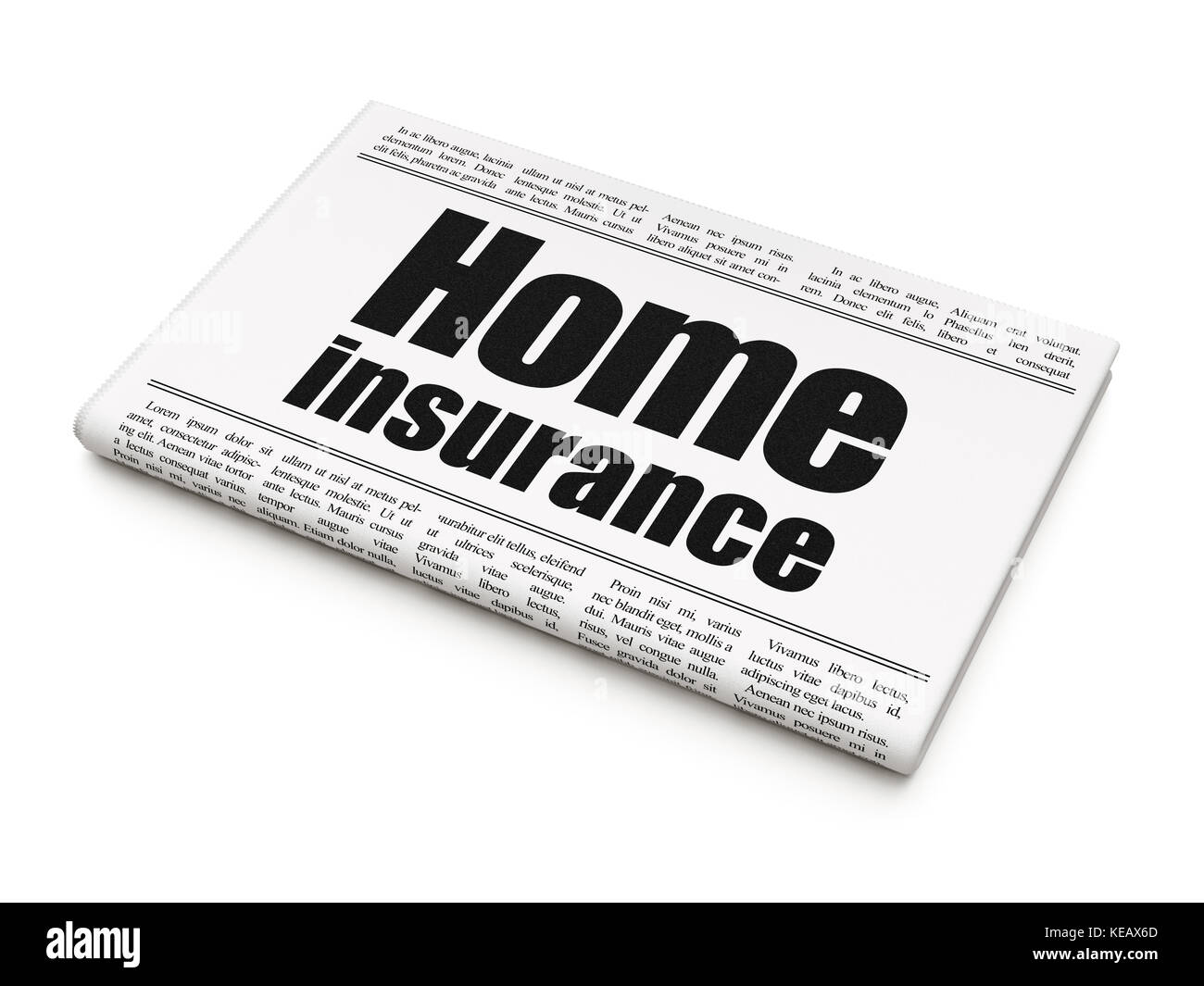 Insurance concept: newspaper headline Home Insurance Stock Photo - Alamy