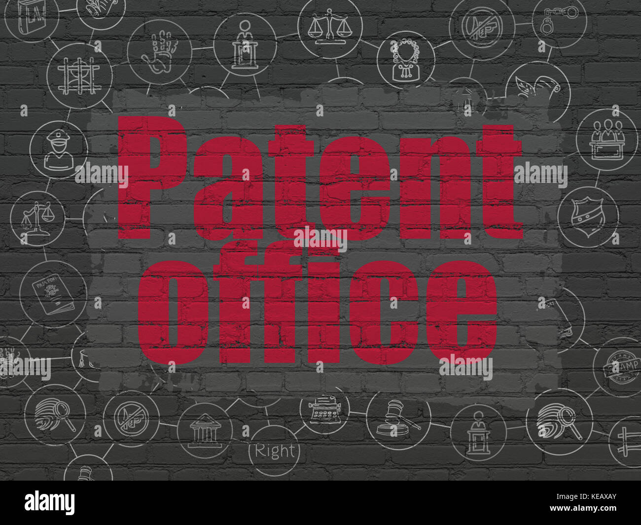 Law concept: Patent Office on wall background Stock Photo - Alamy