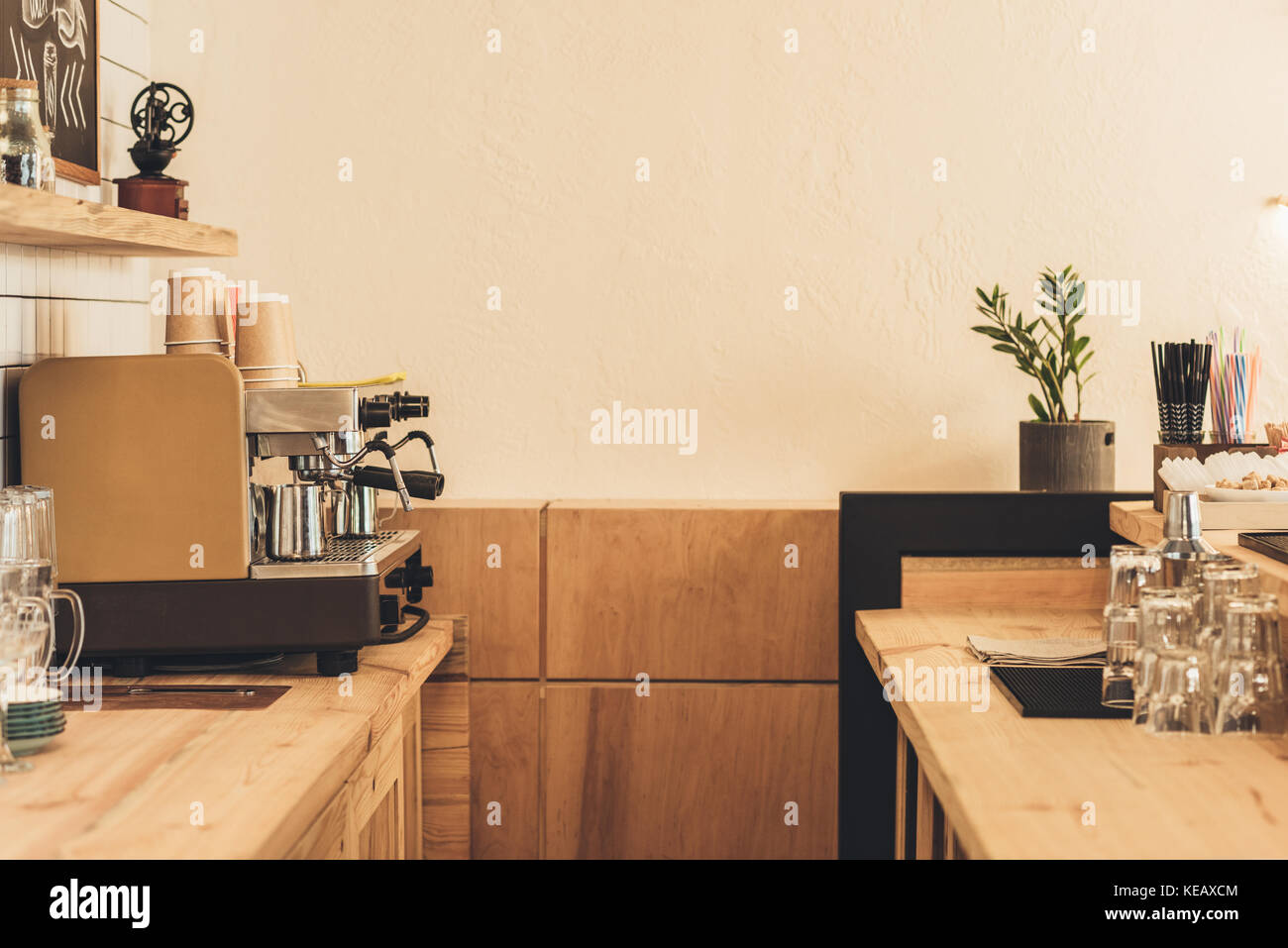 Empty coffee shop counter hi-res stock photography and images - Alamy