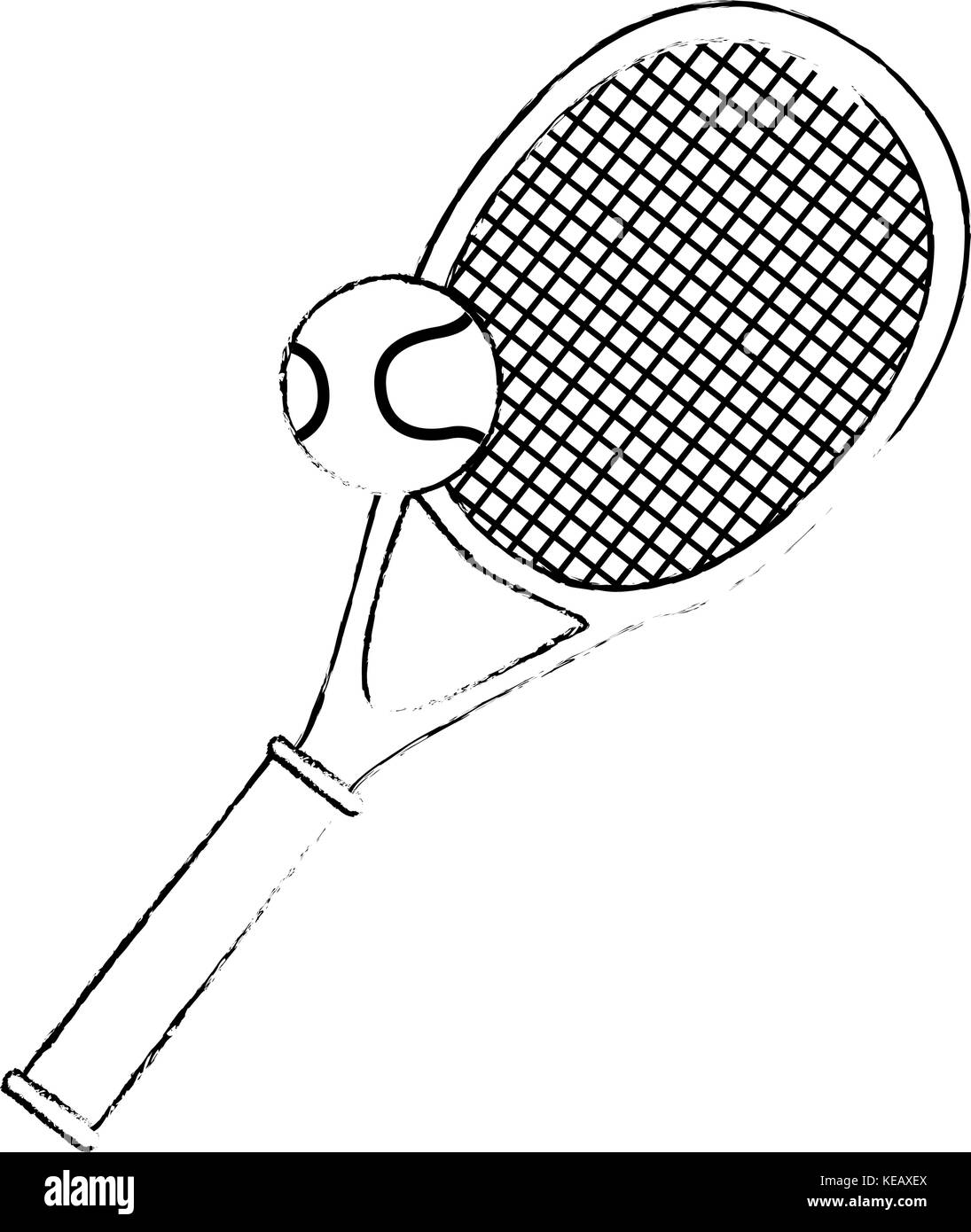 tennis sport racket with ball vector illustration design Stock Vector ...