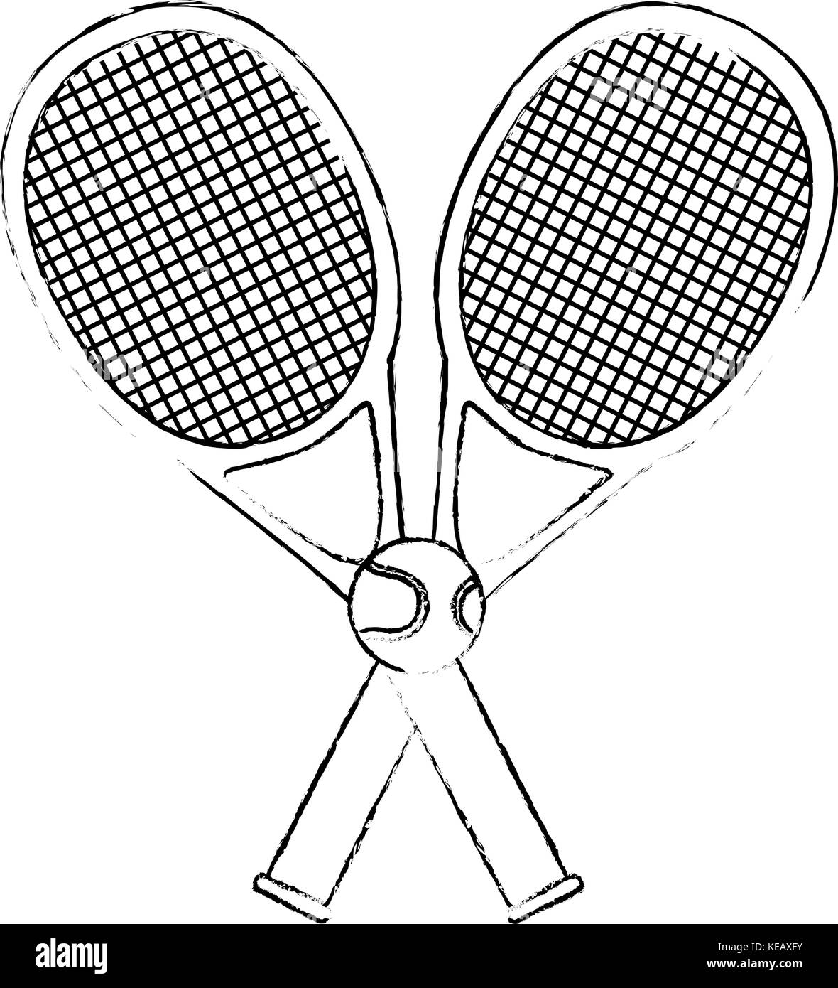 tennis sport racket with ball vector illustration design Stock Vector ...