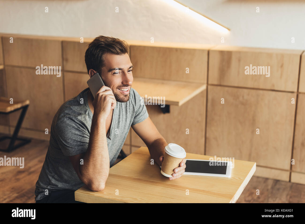 man talking on smartphone Stock Photo - Alamy