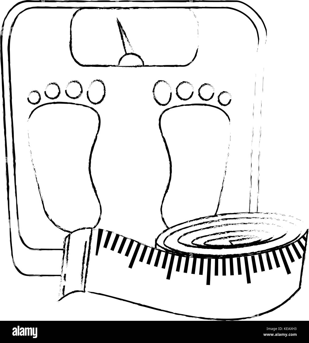 scale weight with tape measure icon vector illustration design Stock ...