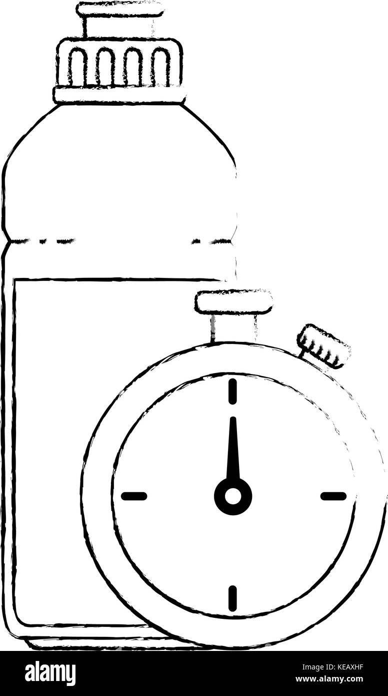 chronometer timer with bottle vector illustration design Stock Vector ...