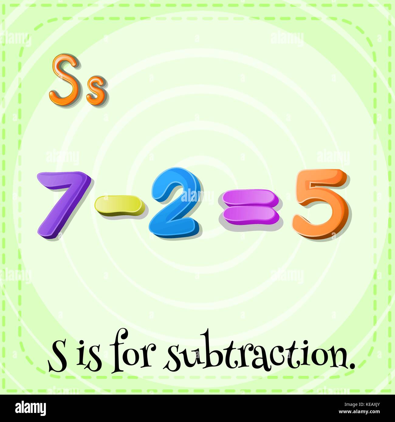 Flashcard letter S is for subtraction Stock Vector Image & Art - Alamy