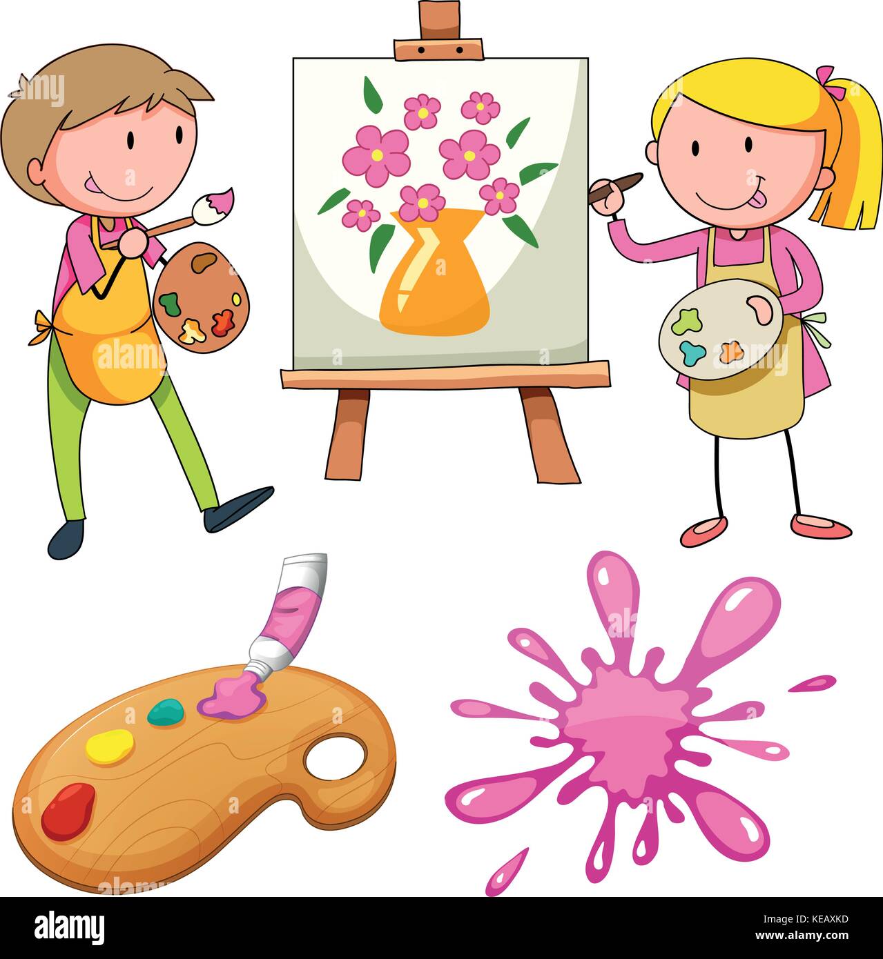 Set vector drawing artists Stock Vector Images - Alamy