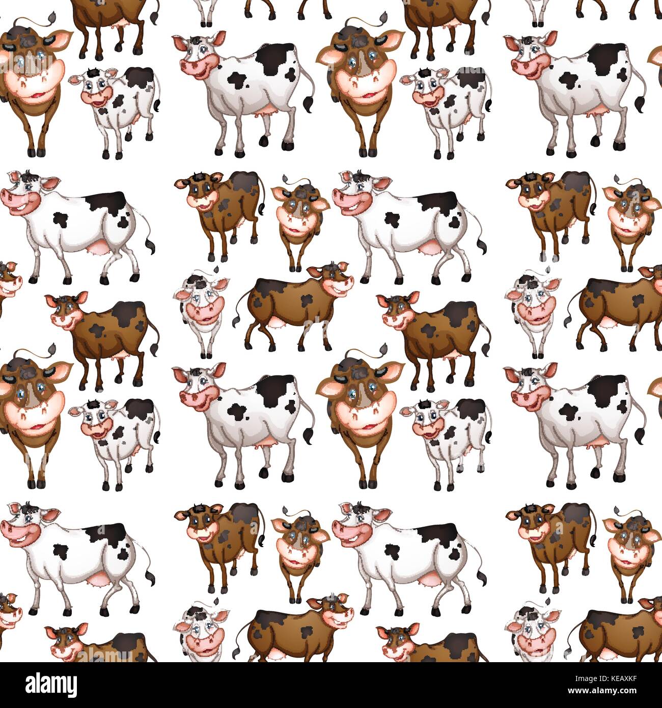 Seamless cow in different positions Stock Vector Image & Art - Alamy