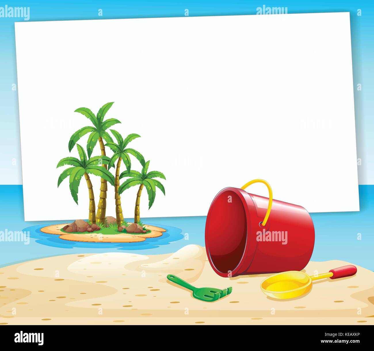 Blank banner with beach and island view background Stock Vector Image ...