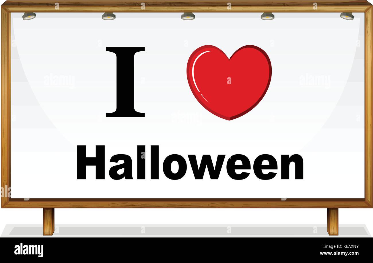 I love halloween in wooden frame Stock Vector Image & Art - Alamy