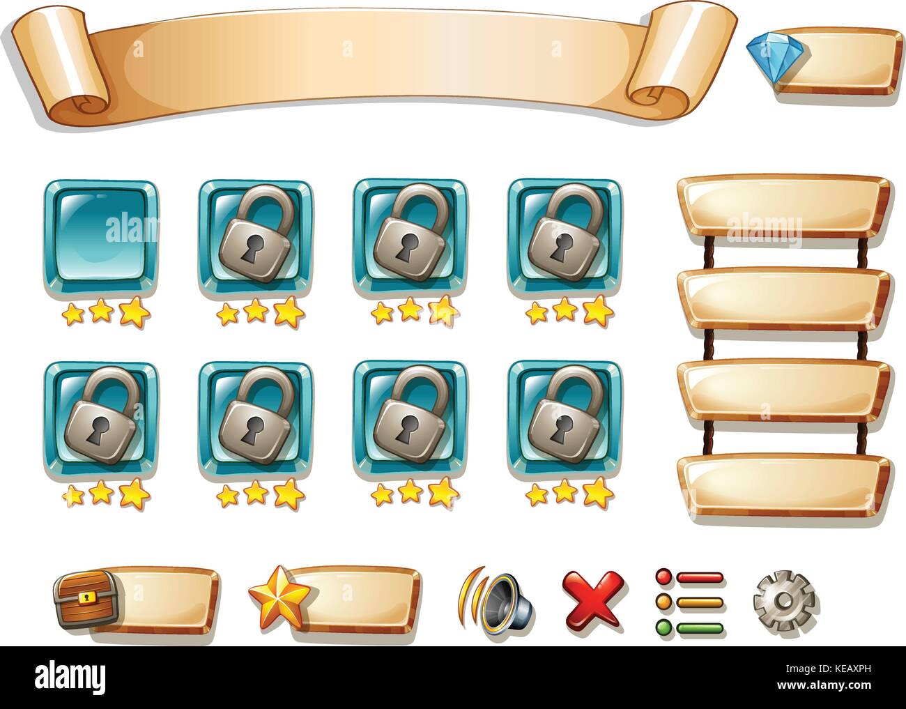 Game template with many game elements Stock Vector Image & Art - Alamy