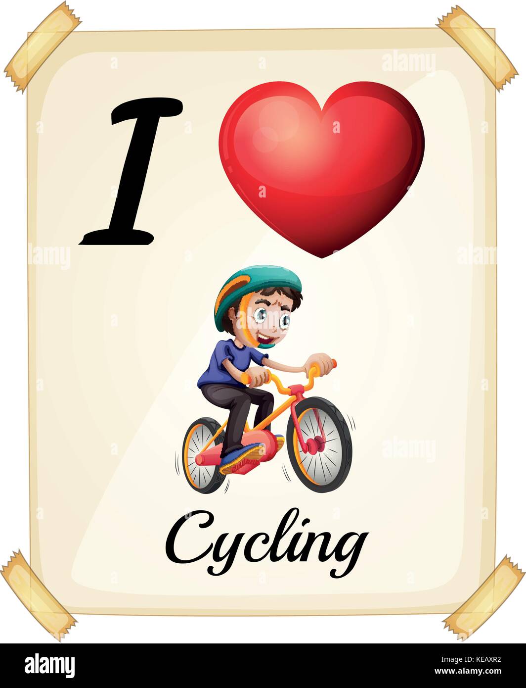 Illustration of I love cycling sign Stock Vector Image & Art - Alamy