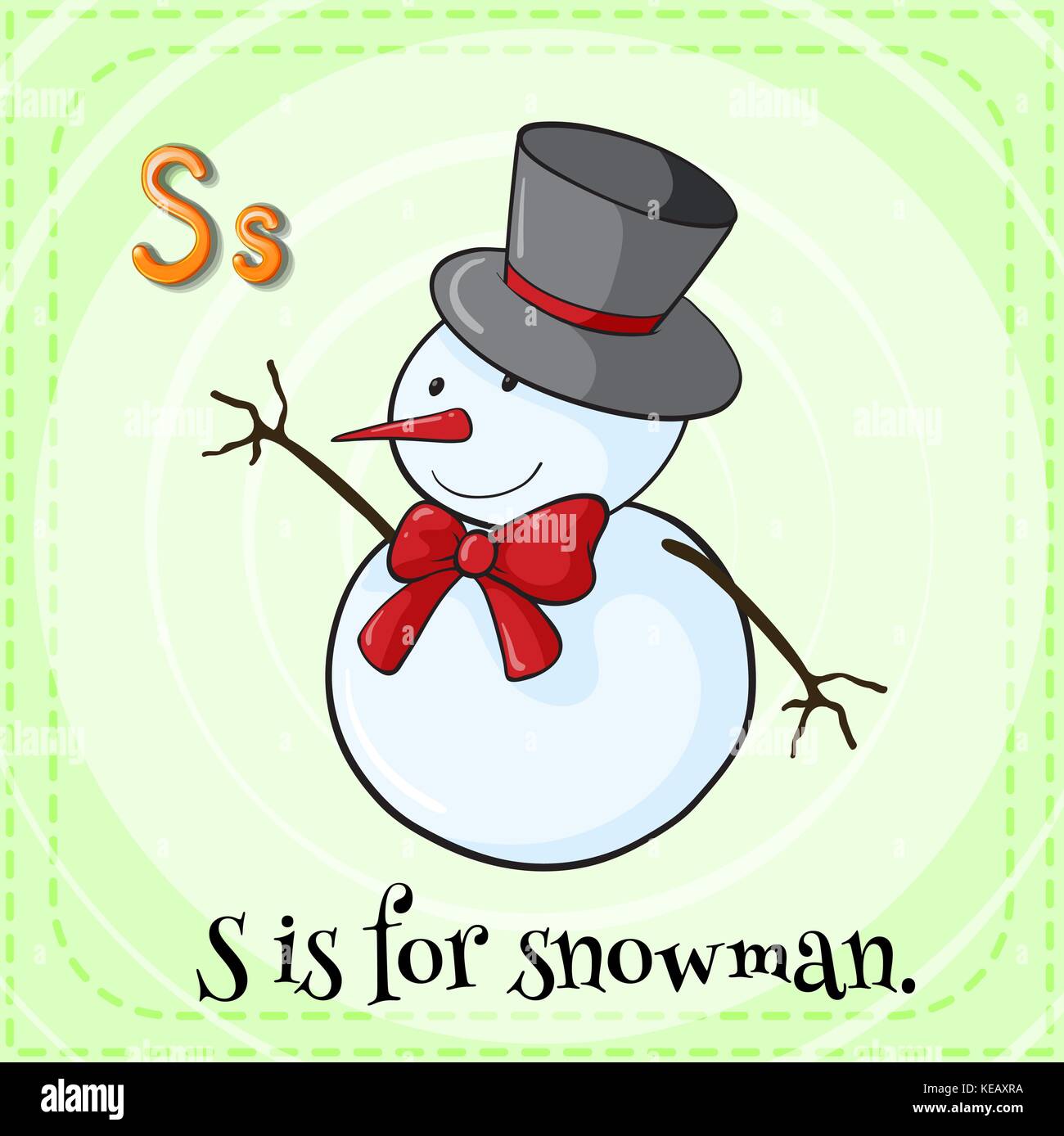 Flashcard letter S is for snowman Stock Vector Image & Art - Alamy