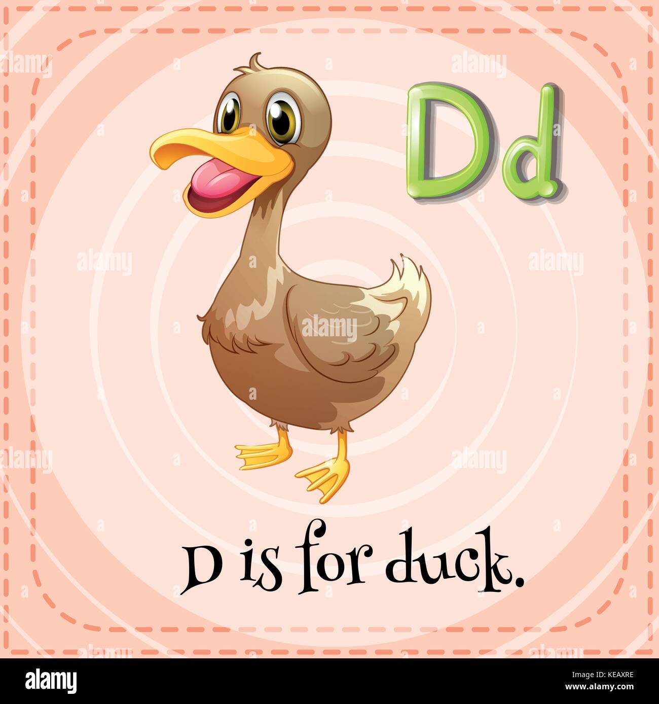 Flashcard letter D is for duck Stock Vector Image & Art - Alamy