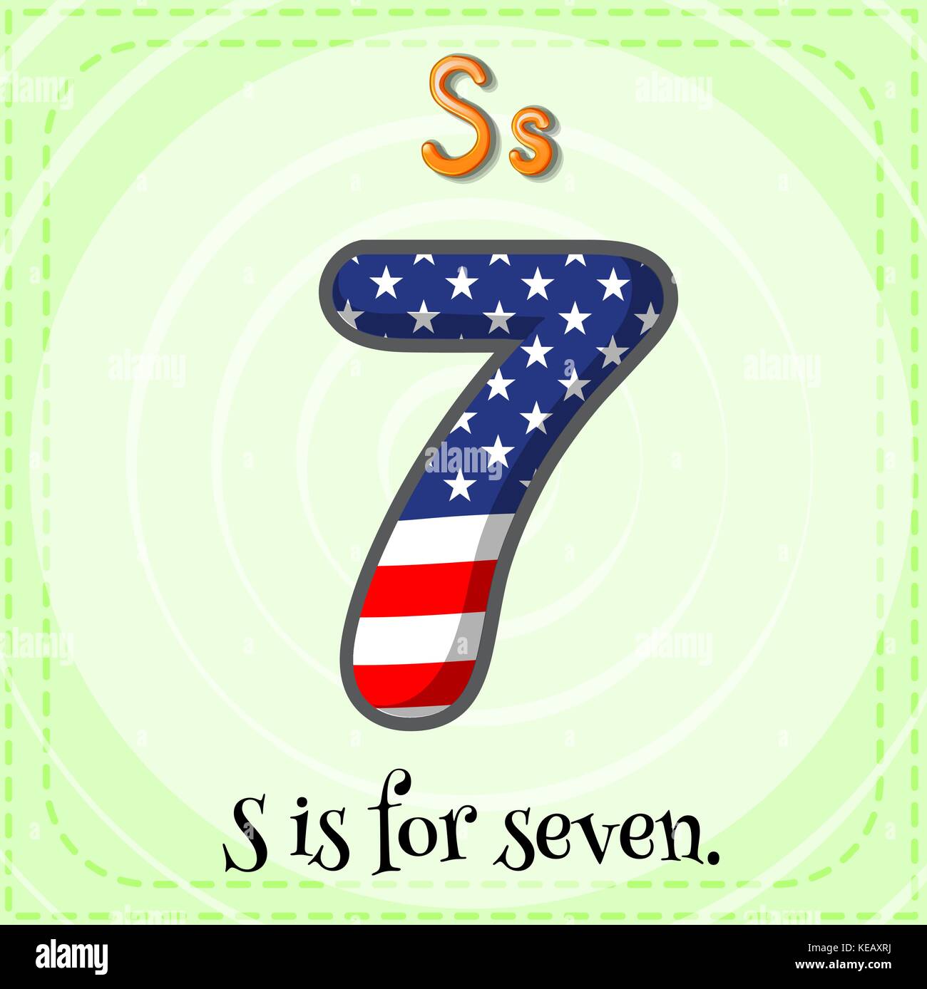 Flashcard letter S is for seven Stock Vector Image & Art - Alamy
