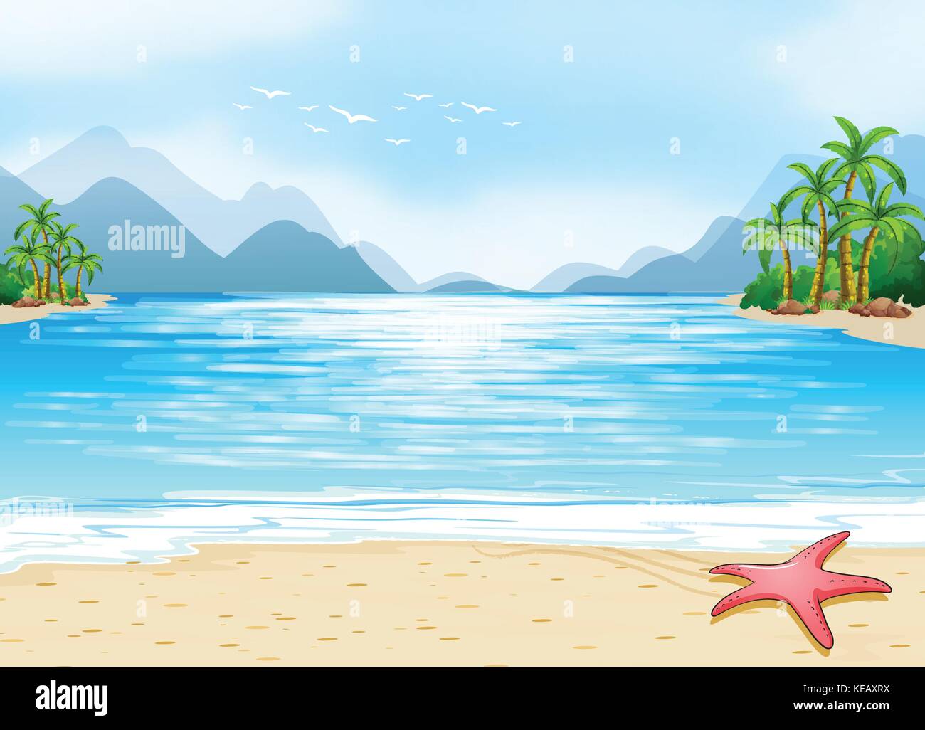 Scenic view beach rock Stock Vector Images - Alamy