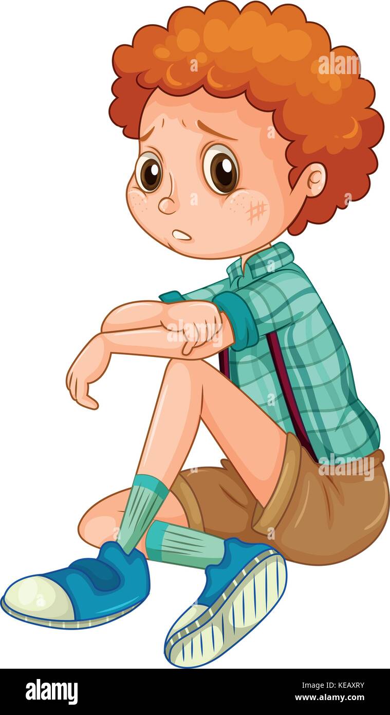 Depressed child Stock Vector Images - Alamy