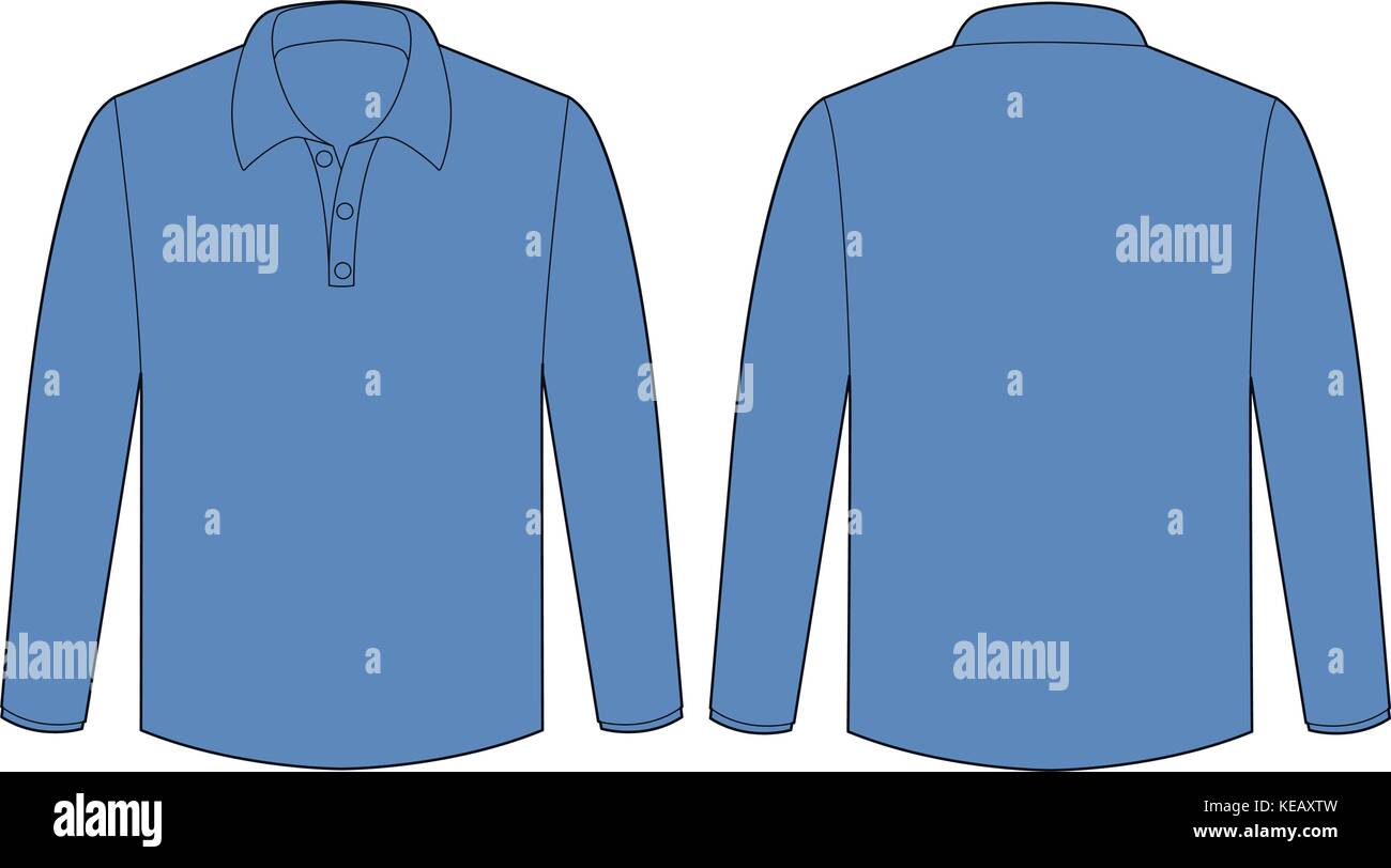 Back and front view of long sleeves shirt Stock Vector Image & Art - Alamy