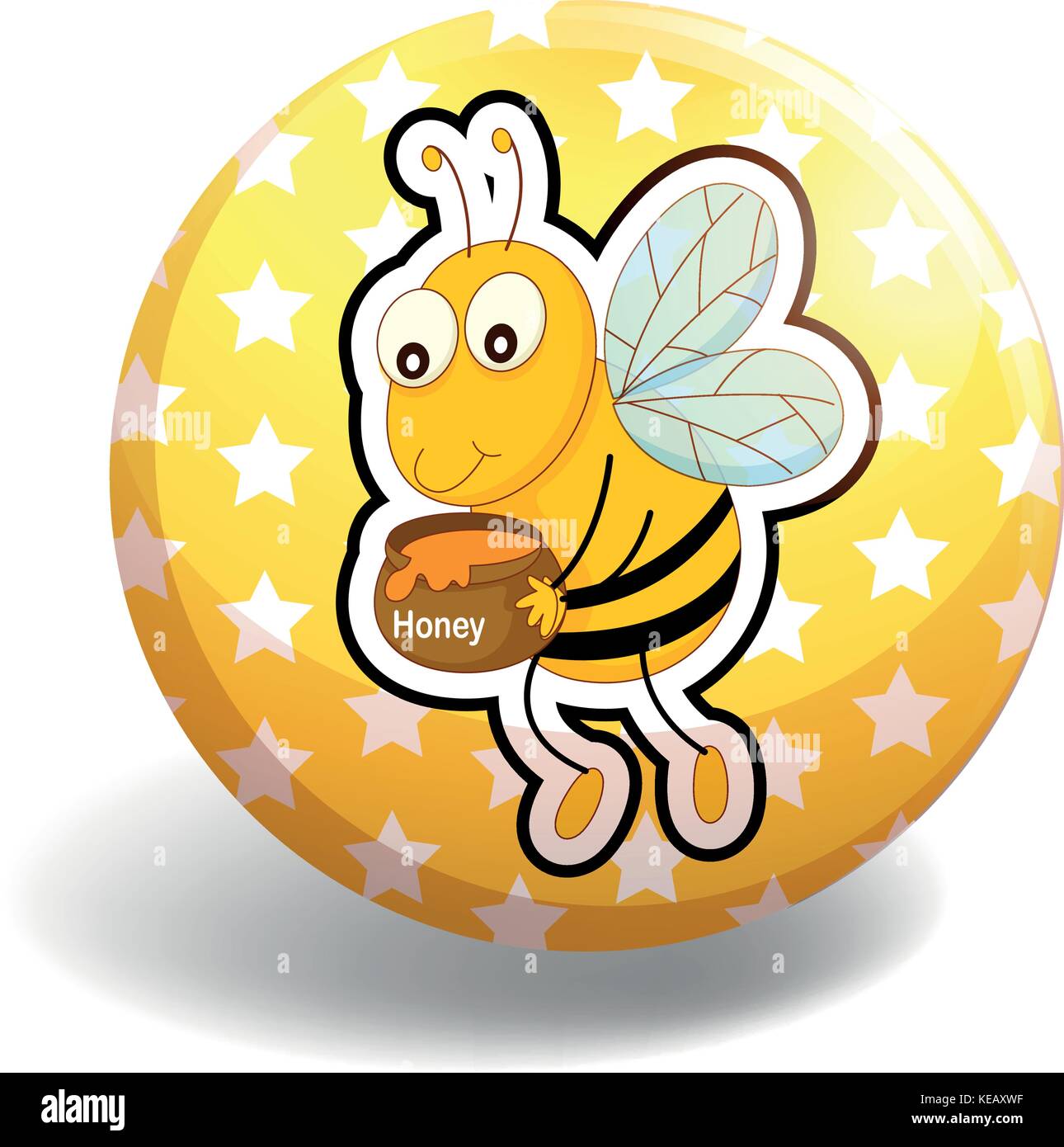 Honey jar bee flying Stock Vector Images - Alamy