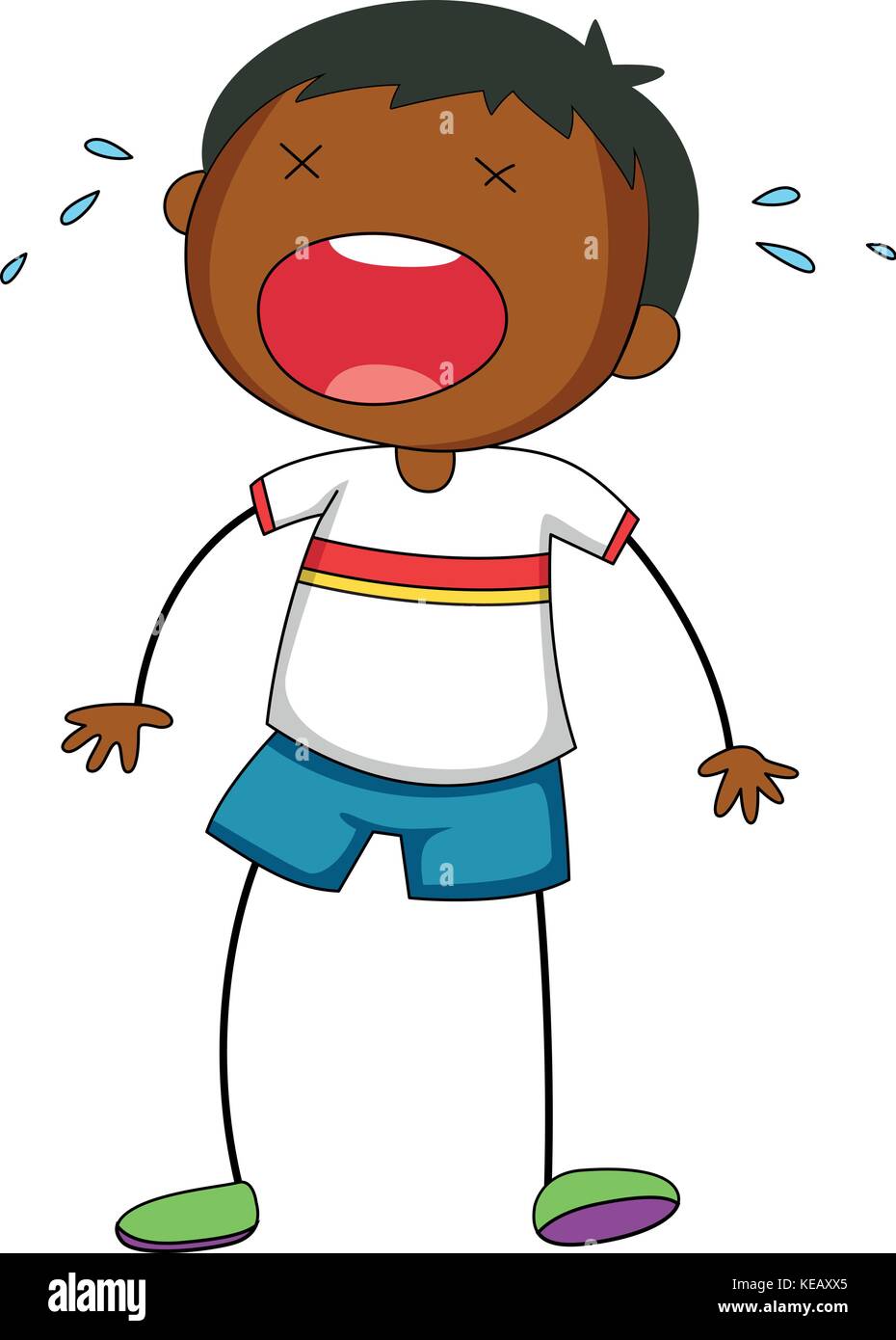Close up doodle boy crying Stock Vector Image & Art - Alamy