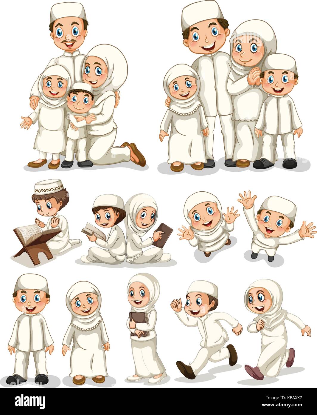 Muslim people doing activities Stock Vector Image & Art - Alamy
