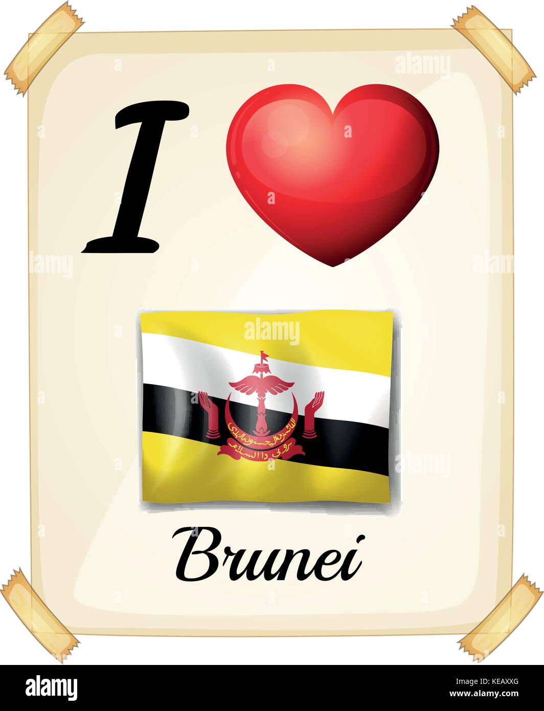 Poster of I love Brunei on the wall Stock Vector Image & Art - Alamy