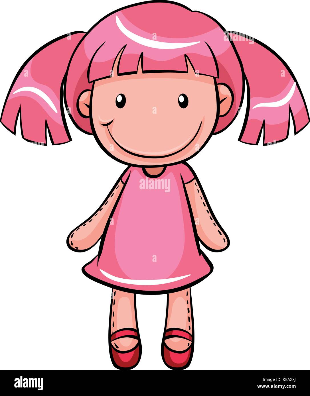 Close up pink pretty doll of a girl Stock Vector Image & Art - Alamy