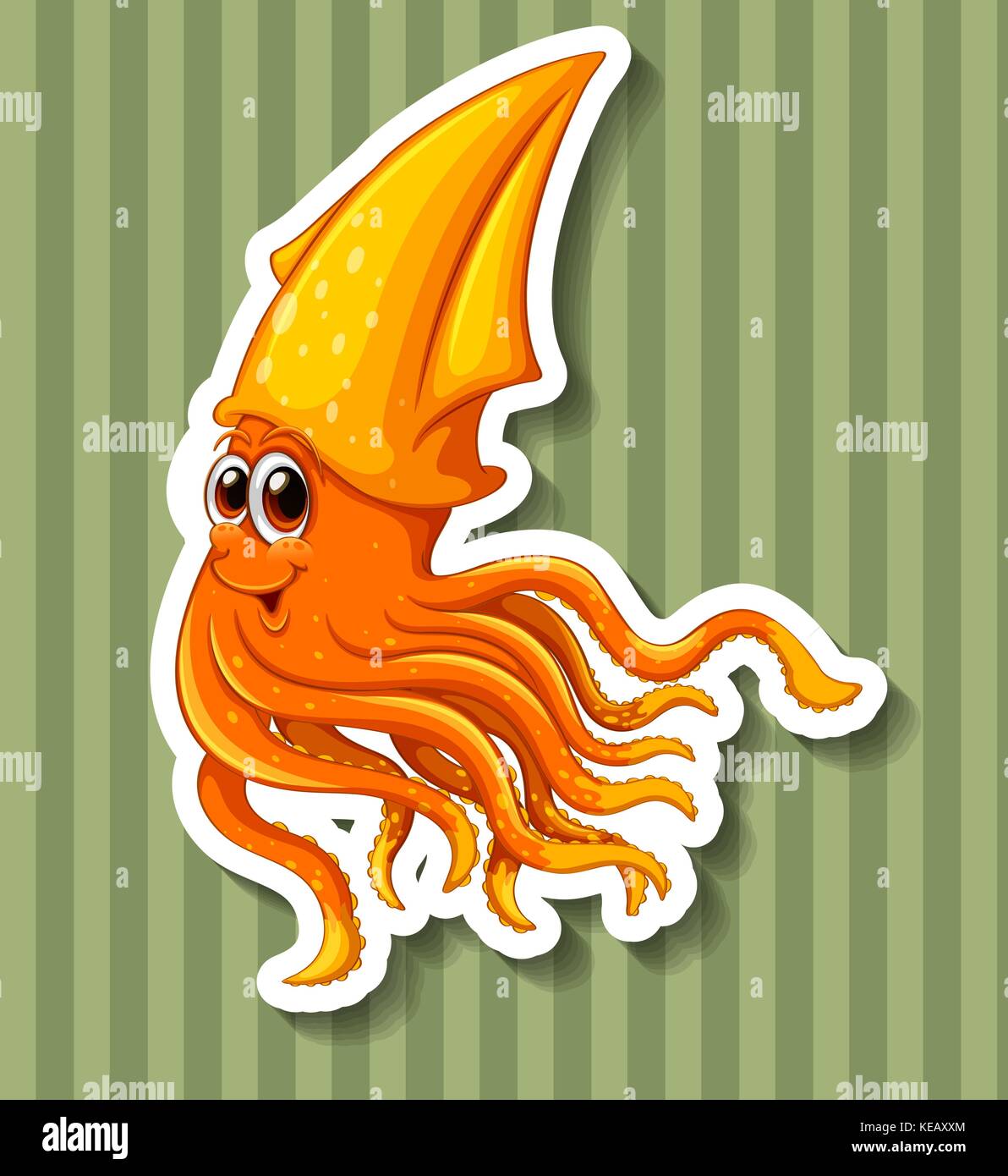 Squid illustration with happy face Stock Vector Image & Art - Alamy