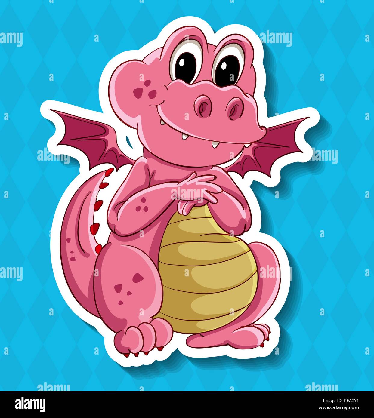 Closeup cute little pink dragon with wings Stock Vector Image & Art - Alamy