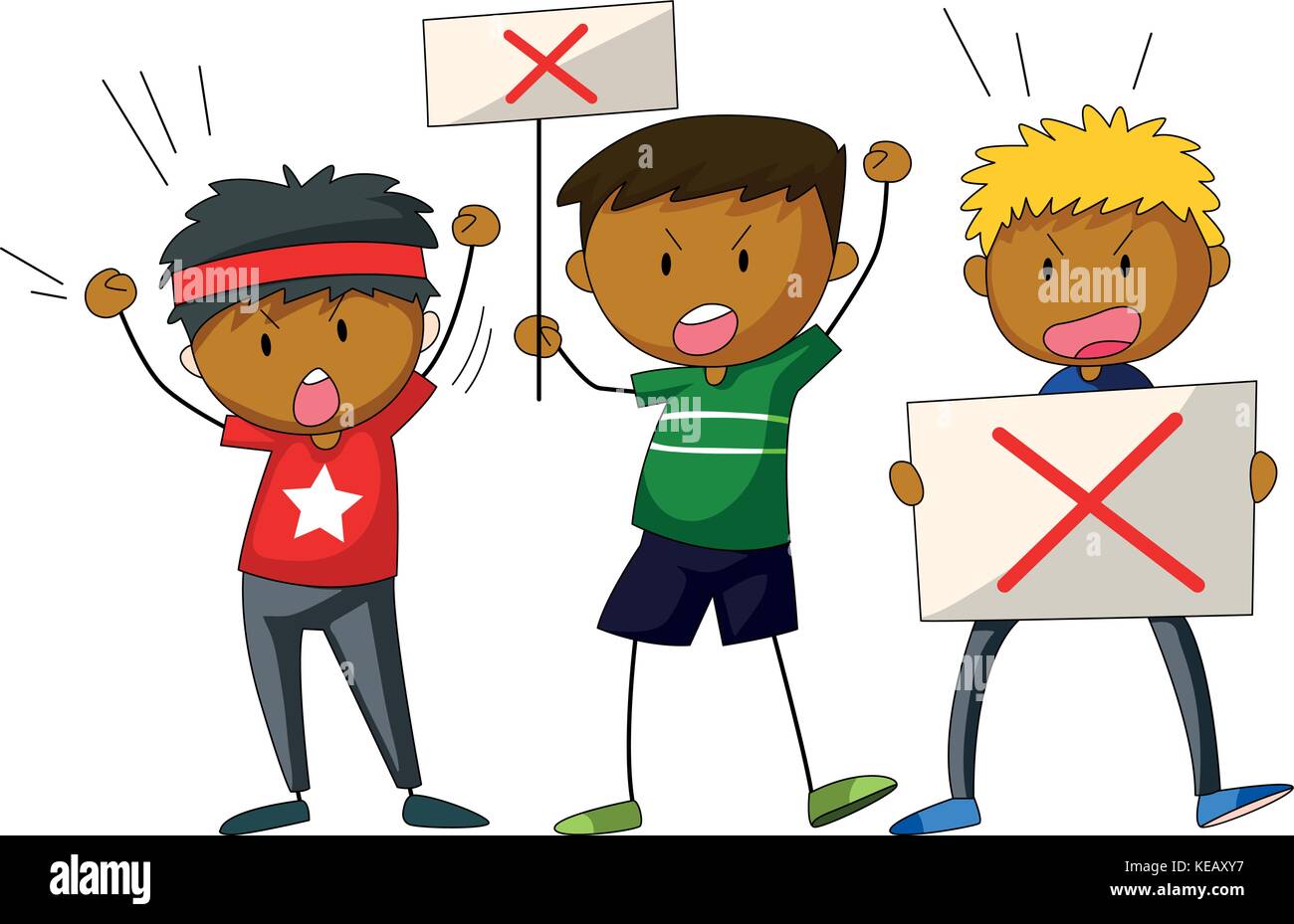 Three men with signs yelling and shouting Stock Vector Image & Art - Alamy