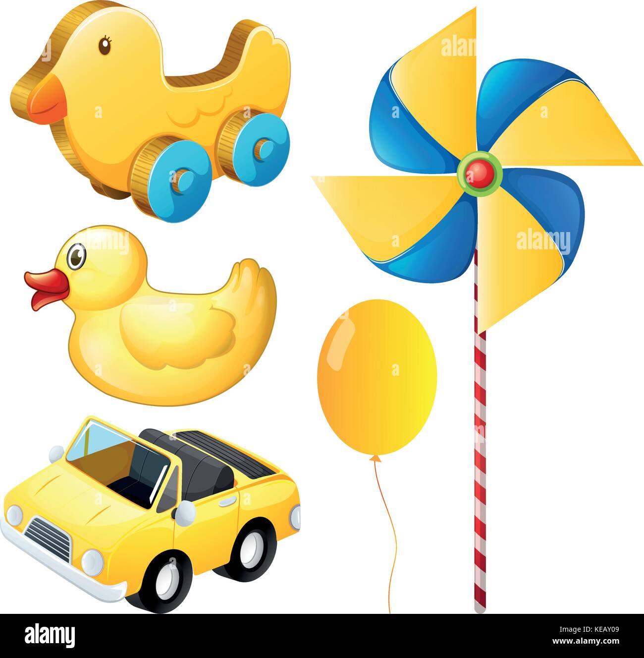 Yellow toys on white background Stock Vector Image & Art - Alamy